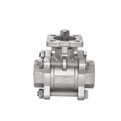 China 304 Stainless Steel 3PC High Platform Ball Valve for Thread Connection and Switching for sale
