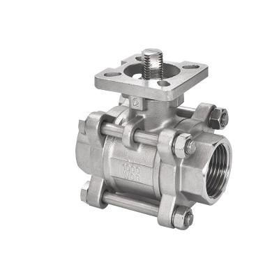 China Water Industrial Usage Quick 3PC Ball Valve with SS304 316 CF8 ISO5211 Mounting Pad for sale