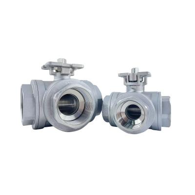 China 304/316 Stainless Steel Three-Way High Platform/Gland Type Valve for Chemical Control for sale