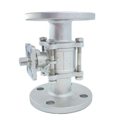China Customization SS304/SS316 Stainless Steel Three-Piece High Platform Flange Ball Valve for sale