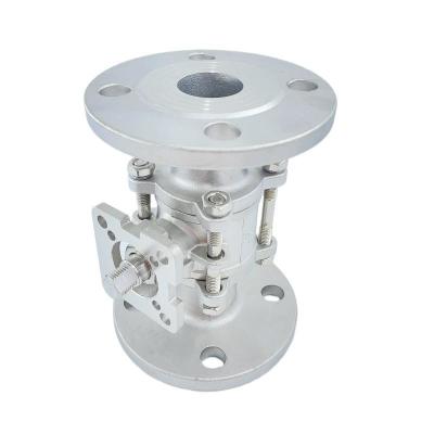China Pn16 SS304/SS316 Stainless Steel Three-Piece High Platform Flanged Ball Valve Water for sale