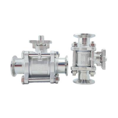 China Stainless Steel 3PC Clamp Ball Valve High Platform Normal Temperature NPT/Bsp/BSPT Thread for sale