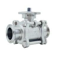 China 304 316 Stainless Steel High Platform 3PC Clamp Ball Valve for Water Industrial Usage for sale