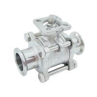 China 304 316 Stainless Steel High Platform 3PC Clamp Ball Valve for Water Industrial Usage for sale