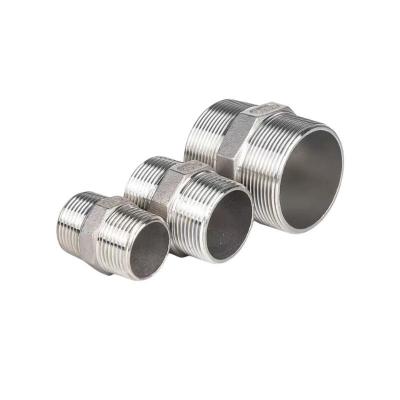 China Stainless Steel Hex Nipple with Male End Connection SS304 SS316L BSPT/NPT/BSPP for sale