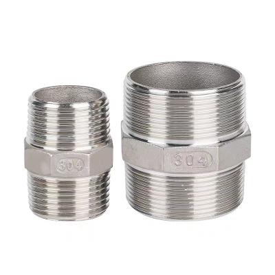 China 1 Inch Stainless Steel Fitting Thread Hex Nipple with Customized End Connection Option for sale
