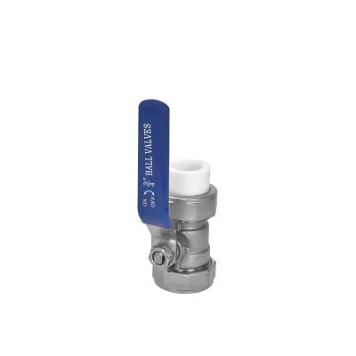 China Thread Connection Form SS304/201 Stainless Steel Double Union PPR Ball Valve Water Media for sale
