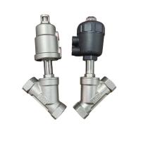 China CF8/CF8m NPT Thread Pneumatic Angle Seat Valve Straight Through Type for Double Acting for sale