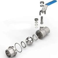 China Normal Temperature 2PC Ball Valve with Manual Stainless Steel Female Thread Connection for sale