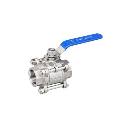 China 304/316 Stainless Steel Medium Pressure Pipe Threaded Connection 3PC Ball Valve for sale