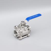 China 304/316 Stainless Steel Medium Pressure Pipe Threaded Connection 3PC Ball Valve for sale