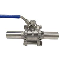 China Floating Ball Valve 3PC High Purity Gas Lengthening Welding Stainless Steel Mounting Pad for sale