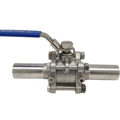 China Floating Ball Valve 3PC High Purity Gas Lengthening Welding Stainless Steel Mounting Pad for sale