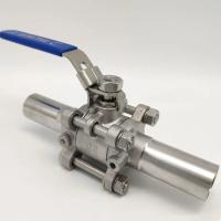 China Floating Ball Valve 3PC High Purity Gas Lengthening Welding Stainless Steel Mounting Pad for sale