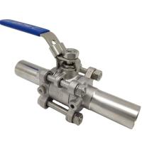 China Floating Ball Valve 3PC High Purity Gas Lengthening Welding Stainless Steel Mounting Pad for sale