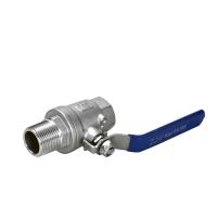 China 2PC Female and Male Thread ISO 5211 Stainless Steel Ball Valve with Manual Driving Mode for sale