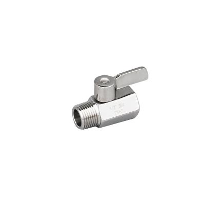 China Miniature Mini Ball Valve with Manual 304 All Steel Female and Male Thread Connection for sale