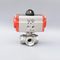 China Stainless Steel 3 Way Valve and Actuator T Type Full Port High Platform for Industrial for sale