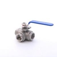 China CFR Term DN8-DN65 304/316 Stainless Steel Female 3 Way Ball Valve with Manual Handle for sale