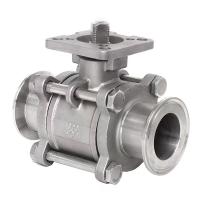 China 304/316 Stainless Steel 3PC Quick Installation High Platform Ball Valve for Water Media for sale