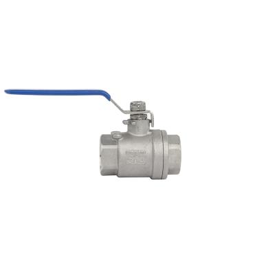 China Manual Stainless Steel Female Thread Connection 2PC Ball Valve for Water Pipe DN8-DN100 for sale