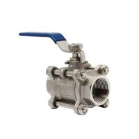 China 3PC Screwed Strainless Steel Ball Valve with Thread Connection Straight Through Type for sale