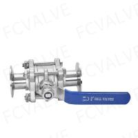China Thread Connection DN15-DN100 Stainless Steel 3PC Clamp Ball Valve for Food Processing for sale