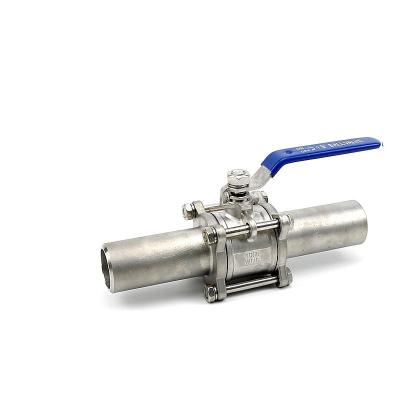 China Samples US 4/Piece 3PC Ball Valve with Extended Tube Nominal Pressure Pn1.6-6.4MPa for sale
