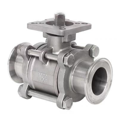 China Oed Supported 3PC Sanitary Clamp Ball Valve for Oil Media and ISO 5211 Standard for sale