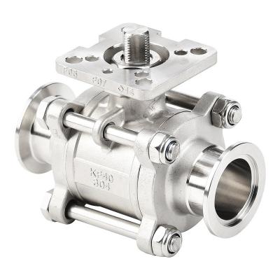 China Thread Connection Stainless Steel 3 Piece Clamp Ball Valve with ISO 9001 Certification for sale