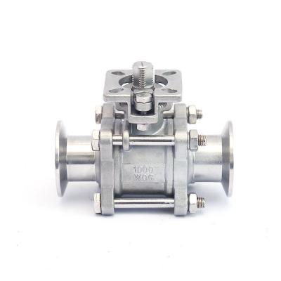 China Manual Driving Mode 3PC Clamp Ball Valve with ISO5211 Mounting Pad Customized Requests for sale