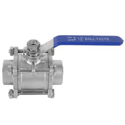 China DN8-DN100 3-Piece Socket Weld Ball Valve with High Pressure Pn1.6-6.4MPa Nominal for sale