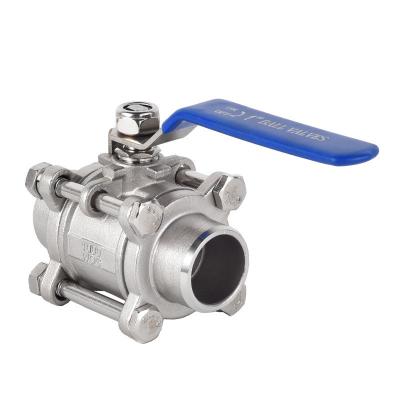 China Floating Ball Valve DN8-DN100 SS304 316 201stainless Steel Butt Welding Connection 3PC for sale