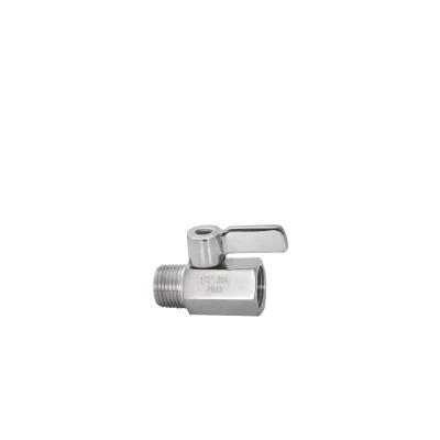 China Thread Connection Sanitary Female Male Pn63 Stainless Steel Mini Ball Valve with Ss Handle for sale