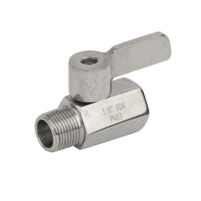 China Full Bore Valve Stainless Steel Handle Female Male Threaded Manual Mini Ball Valve for sale