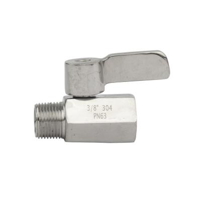 China Waterborne Oleic Acid Mini Ball Valve equipped with Stainless Steel Handle Material for sale