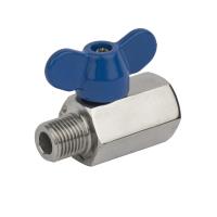 China Customized Stainless Steel M/F Threaded Reduce Bore Mini Ball Valve Butterfly Handle for sale