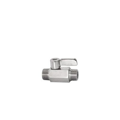 China 304 Handle 316 Body Stainless Steel External Thread Mini Ball Valve with Materials for sale