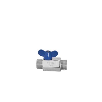 China Stainless Mini Ball Valve NPT Male X Male Thread Butterfly Handle Manual Driving Mode for sale