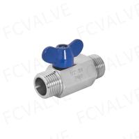 China Stainless Mini Ball Valve NPT Male X Male Thread Butterfly Handle Manual Driving Mode for sale