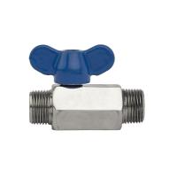 China Stainless Mini Ball Valve NPT Male X Male Thread Butterfly Handle Manual Driving Mode for sale