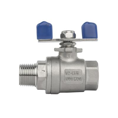 China Water Industrial Usage Thread Connection Full Bore Ball Valve with Butterfly Handle for sale