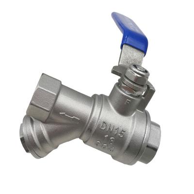 China Full Bore 304 Stainless Steel Filter Ball Valve with Filter Net Corrosion Resistant for sale