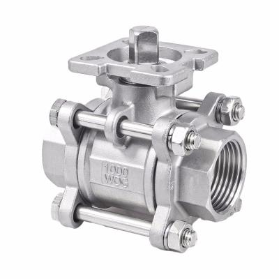 China Industrial Usage 3PC Stainless Steel Ball Valve with ISO 5211 at Competitive Cost for sale