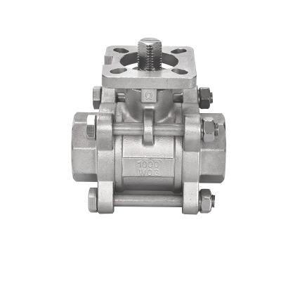 China Industrial Usage Stainless Steel 3 Piece Ball Valve with ISO 5211 and Female Thread for sale