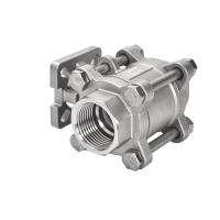 China Industrial Usage Stainless Steel 3 Piece Ball Valve with ISO 5211 and Female Thread for sale