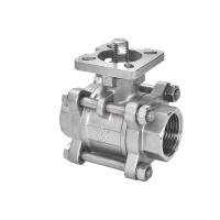 China Industrial Usage Stainless Steel 3 Piece Ball Valve with ISO 5211 and Female Thread for sale
