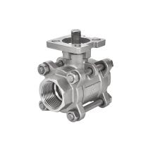 China Industrial Usage Stainless Steel 3 Piece Ball Valve with ISO 5211 and Female Thread for sale