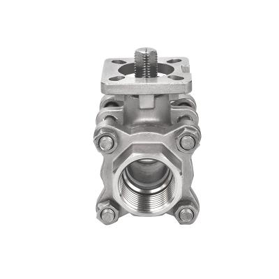 China High Platform Stainless Steel 3PC Female Thread Ball Valve with Full Bore Capability for sale