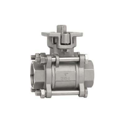 China Stainless Steel Gland 3PC High Plateform Ball Valve with Female Thread and Efficiency for sale